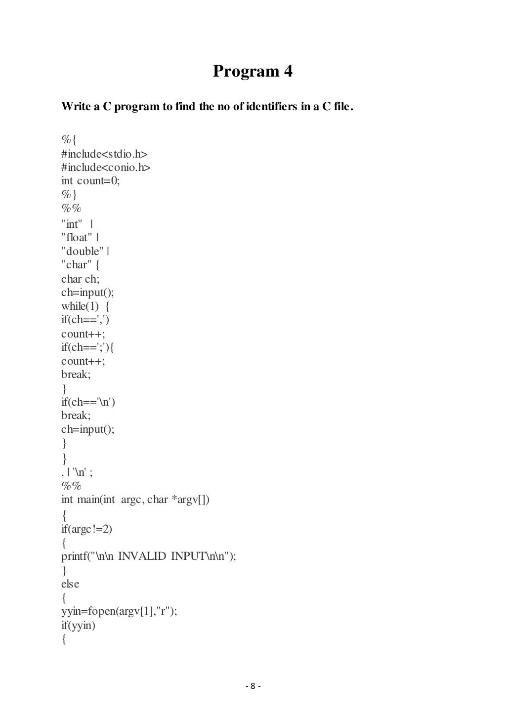Compiler Design Lab File
