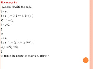 Affine Array Indexes | PPTX