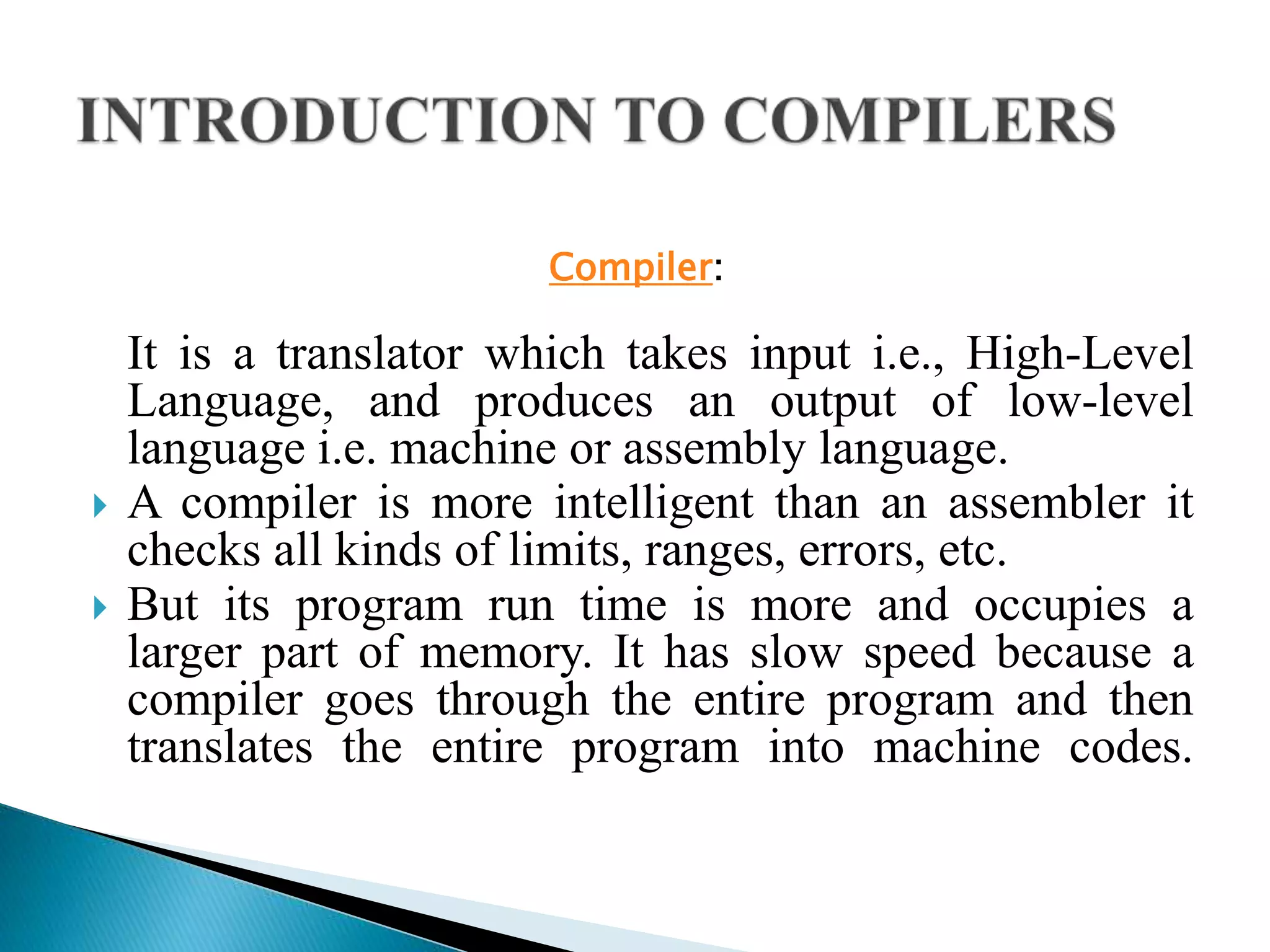 Compiler Design Slide Share Pptx Programming Languages Computing