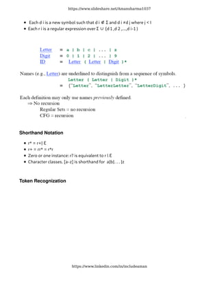 Lexical Analysis - Compiler design | PDF
