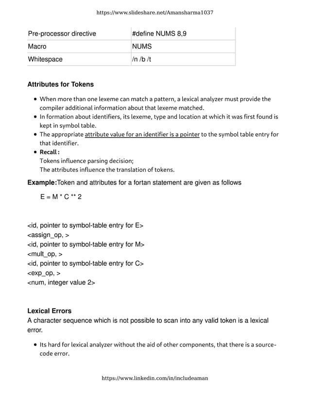 Lexical Analysis - Compiler design | PDF | Programming Languages | Computing