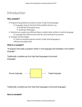 Compiler design Introduction | PDF | Programming Languages | Computing