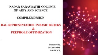 DAG Representation of basic blocks & Peephole Optimization | PPTX