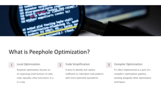 DAG Representation of basic blocks & Peephole Optimization | PPT