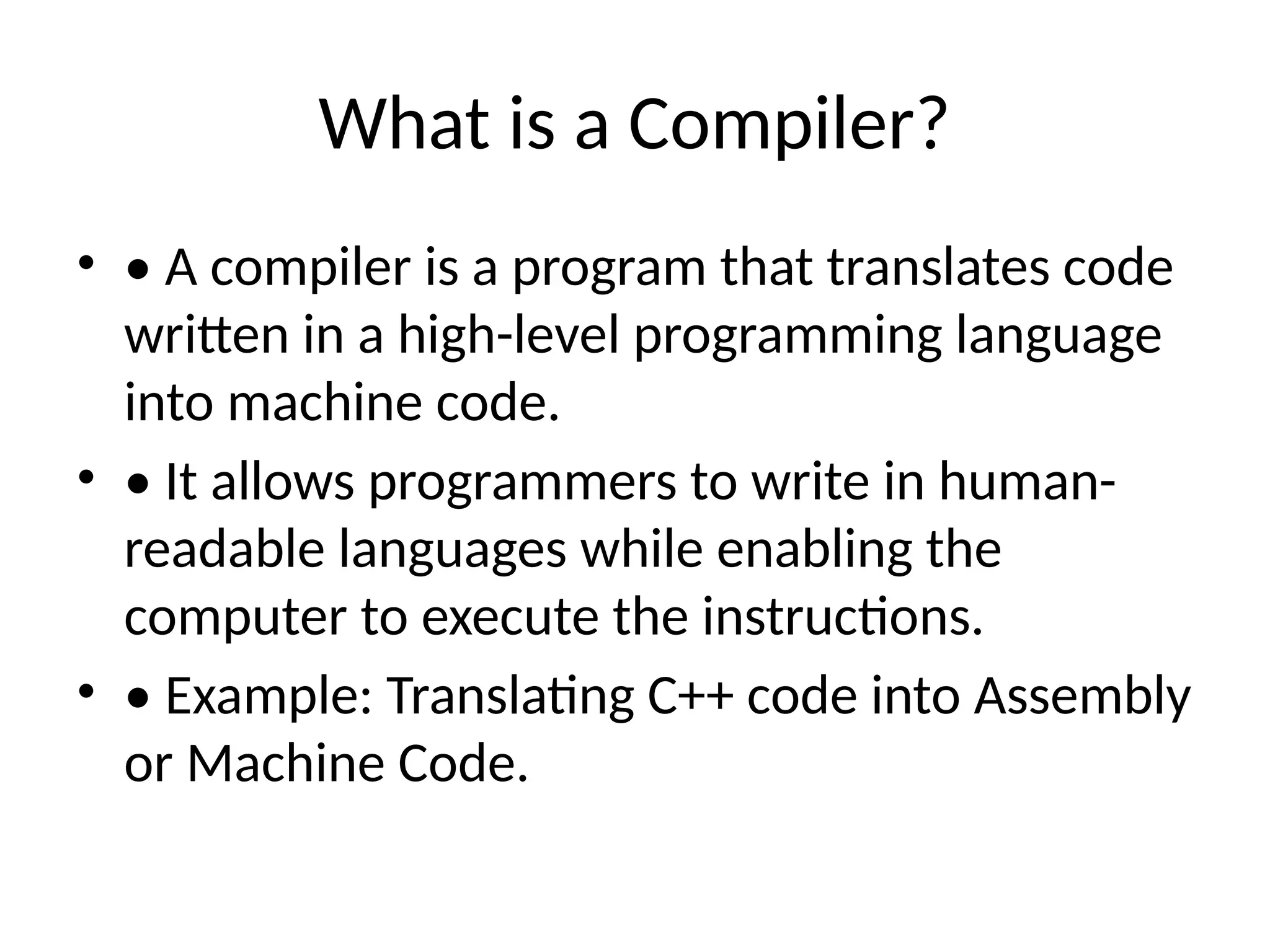 Compiler Design Theory, Tools, and Examples | PPTX