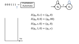 [Compiler] Lecture 4：Pushdown Automata Basic Example | PPT