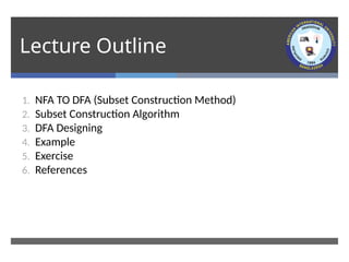 NFA to DFA Conversion Using Subset Construction Method | PPTX