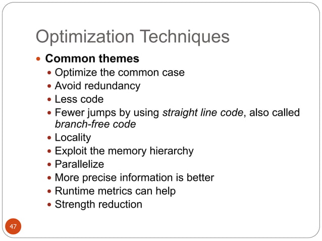 Compiler optimization techniques | PPTX