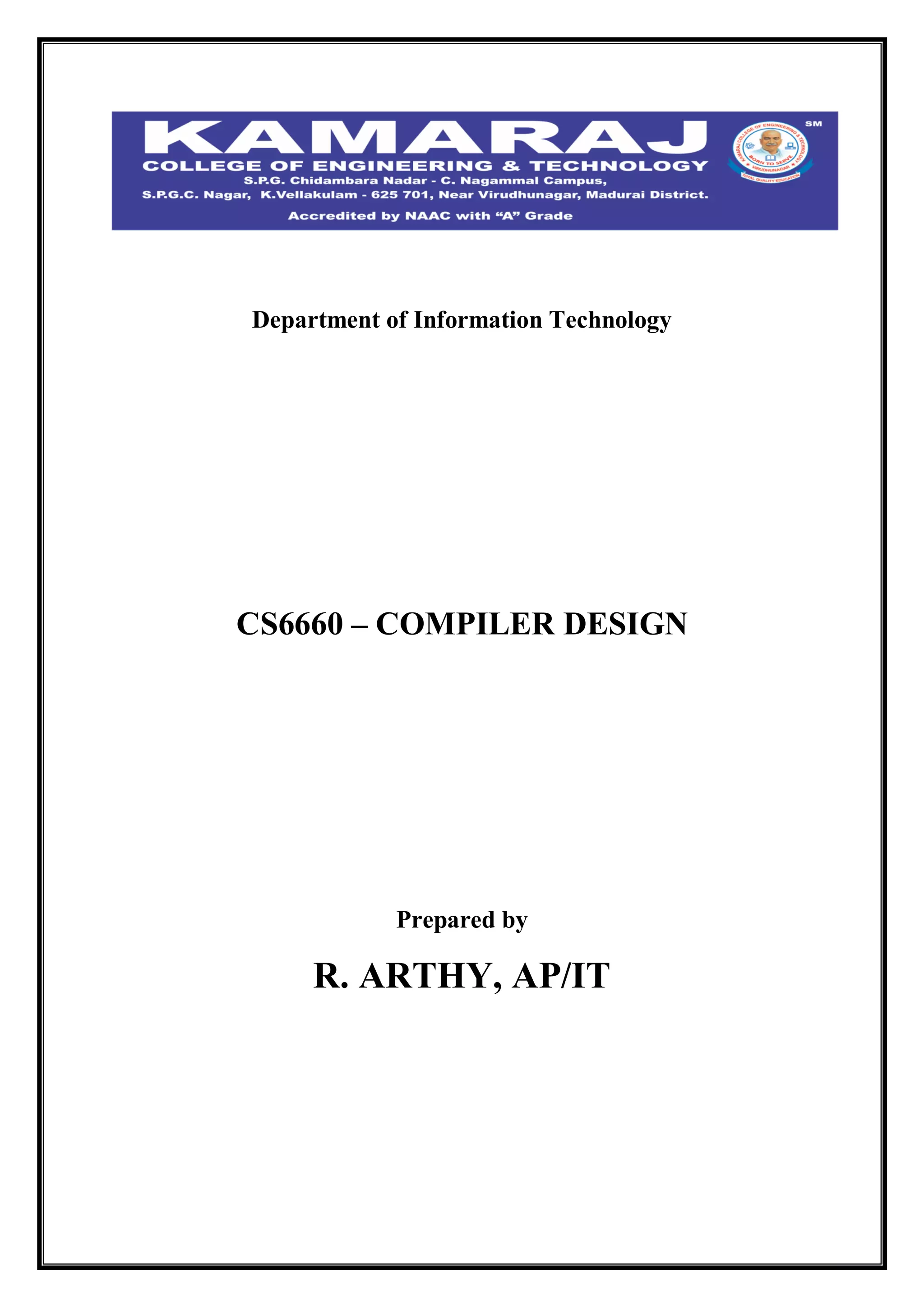 Compiler question bank | PDF | Programming Languages | Computing