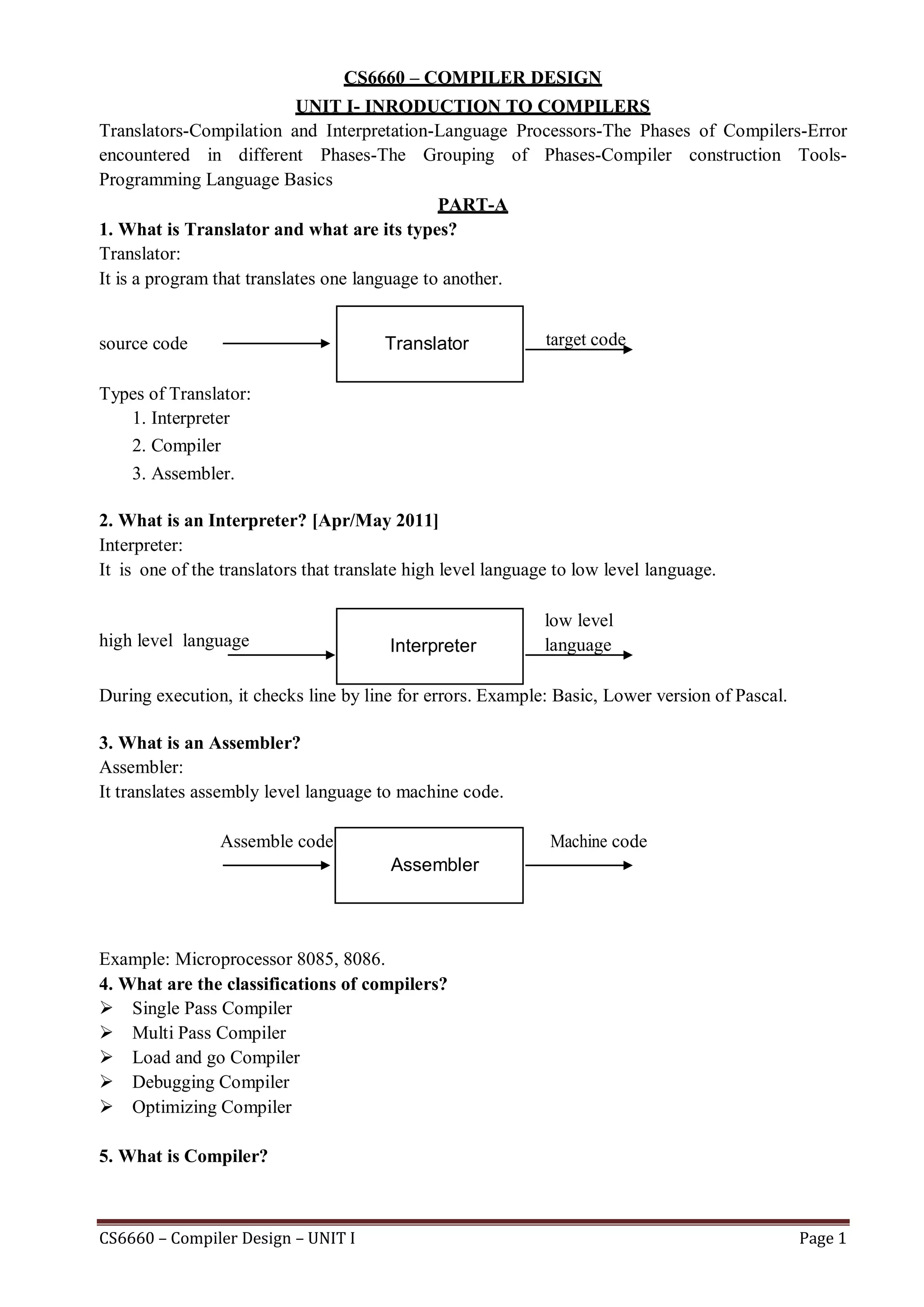 Compiler question bank | PDF