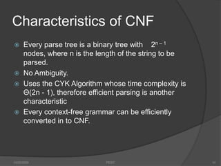 Backus Naur and Chomsky Normal Forms | PPTX