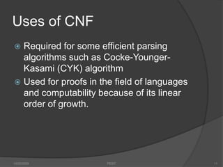 Backus Naur and Chomsky Normal Forms | PPTX