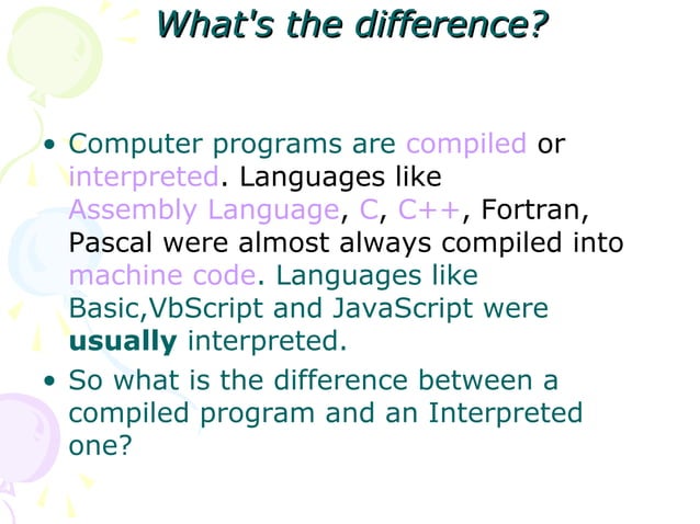 Compilers and interpreters | PPT | Programming Languages | Computing