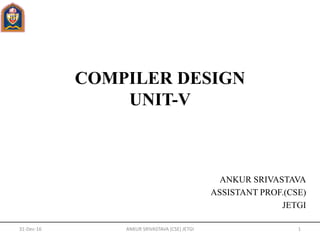 Compiler unit 5 | PDF | Programming Languages | Computing
