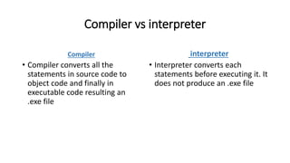 Compiler vs interpreter | PPTX