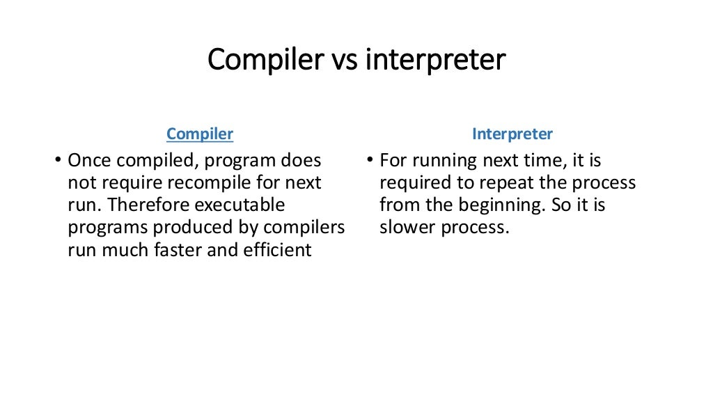 Compiler vs interpreter