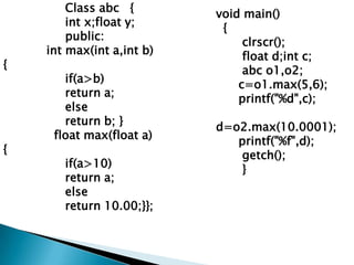 Compile time polymorphism | PPTX