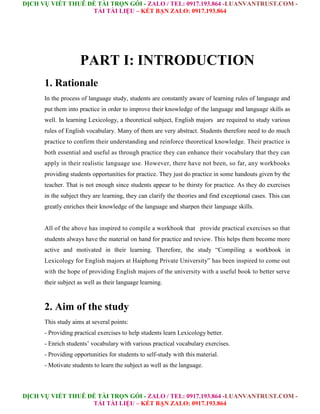 Compiling A Workbook On Lexicology For English Majors At Haiphong ...