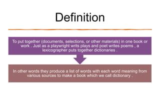 Compiling Dictionaries | PPT