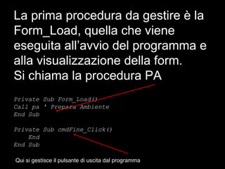Visual Basic, modulo e sottoprocedure | PPT | Computing | Technology & Computing