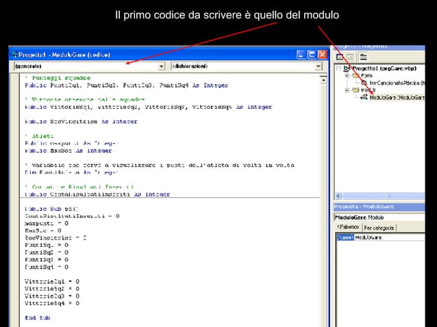 Visual Basic, modulo e sottoprocedure | PPT