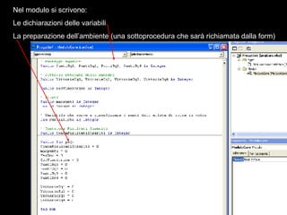 Visual Basic, modulo e sottoprocedure | PPT | Computing | Technology & Computing