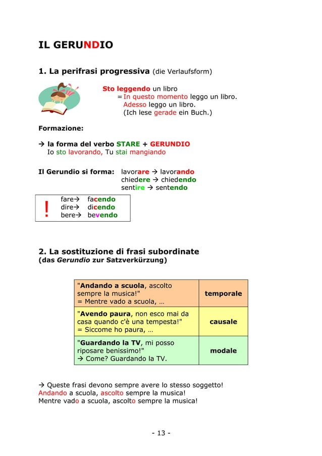 Compito grammatica gerundio a2 - | PDF