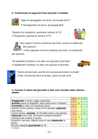 Compito grammatica gerundio a2 - | DOC
