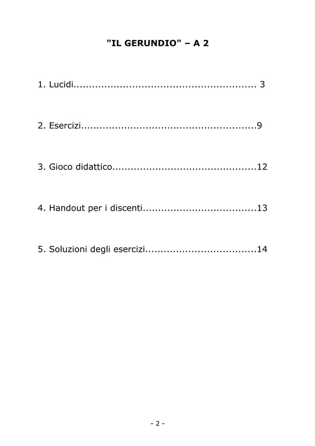 Compito grammatica gerundio a2 - | PDF