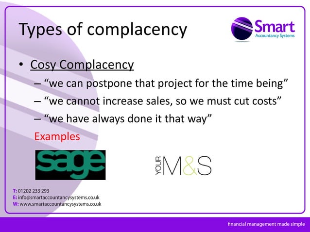 Complacency kills companies v3 | PPT | Business | Business and Finance