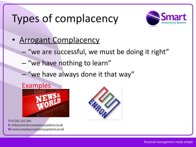 Complacency kills companies v3 | PPT | Business | Business and Finance