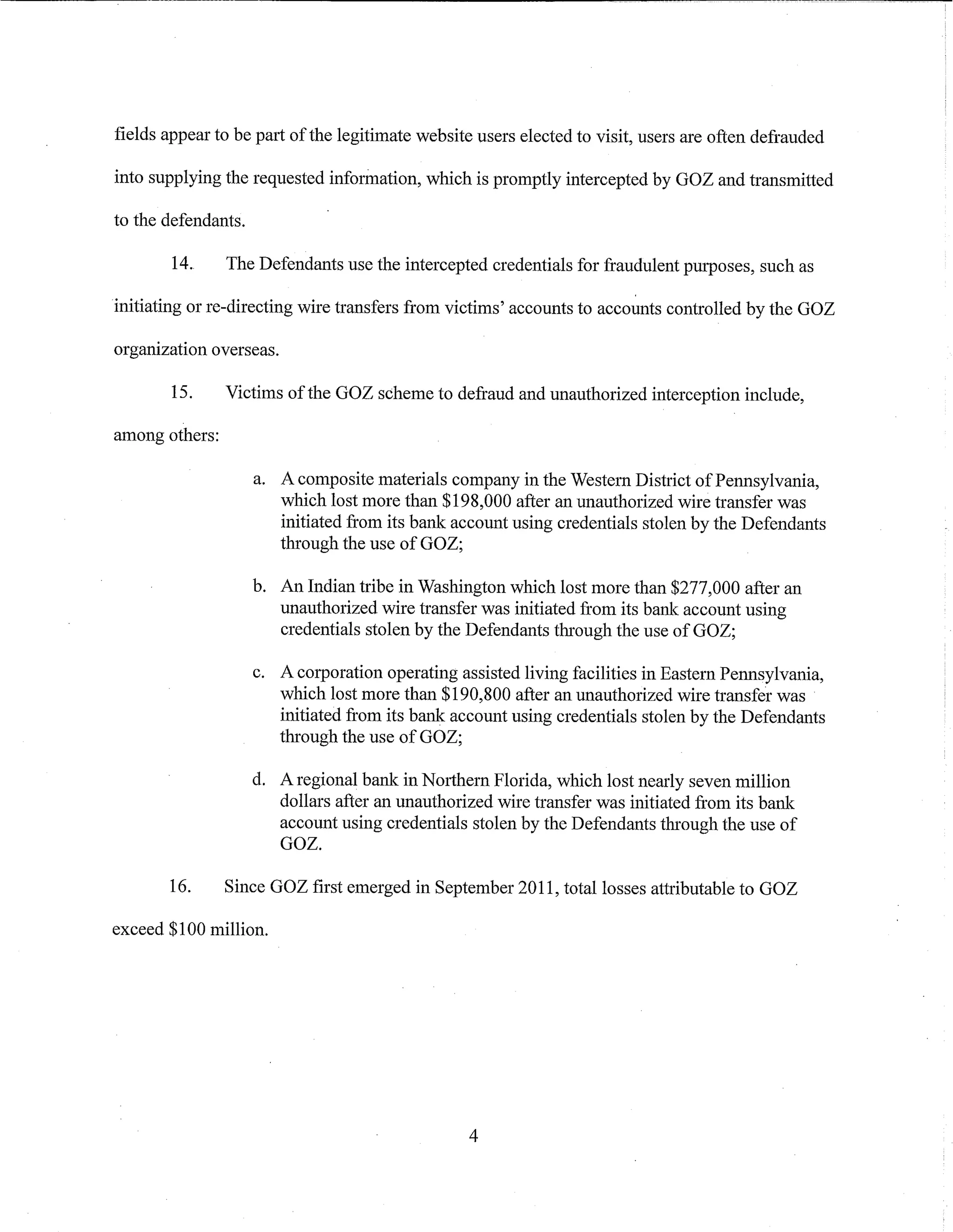 FBI takedown of Gameover Zeus (GOZ) Botnet --- Original complaint | PDF