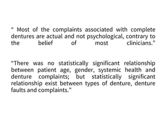 complaints of complete denture patients. | PDF