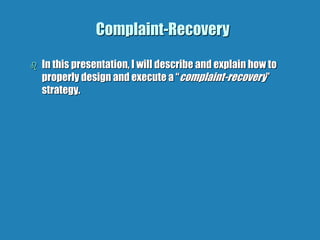 Complaint-Recovery Process.ppt