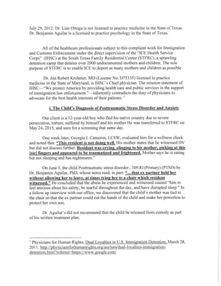 Complaint against family detention doctors | PDF | Medical Health