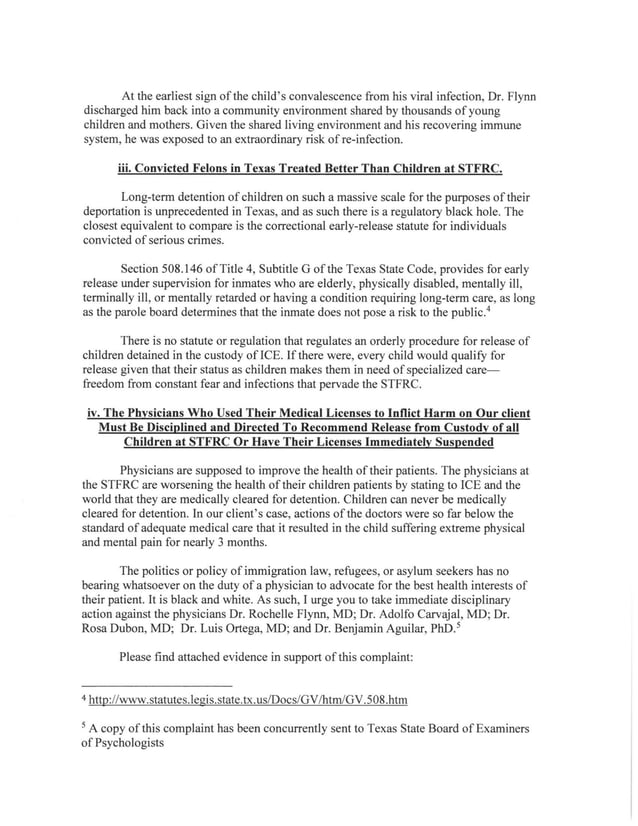 Complaint against family detention doctors | PDF | Medical Health