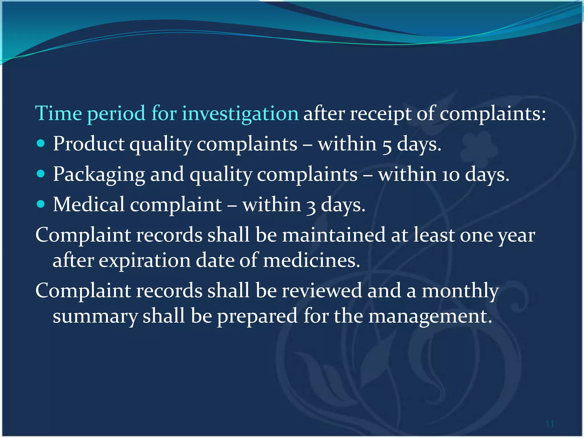 Complaint and recall handling | PPTX