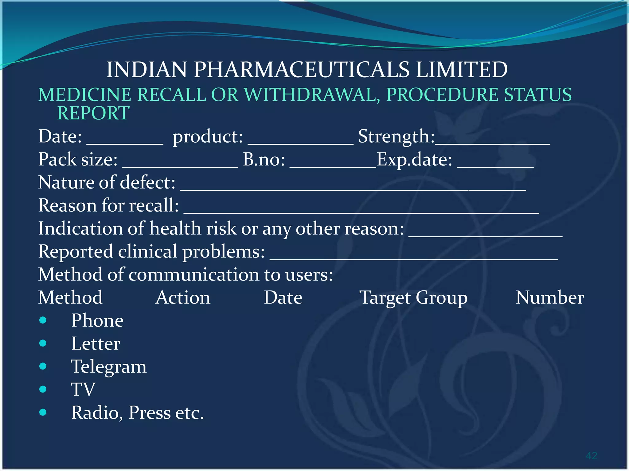Complaint and recall handling | PPTX