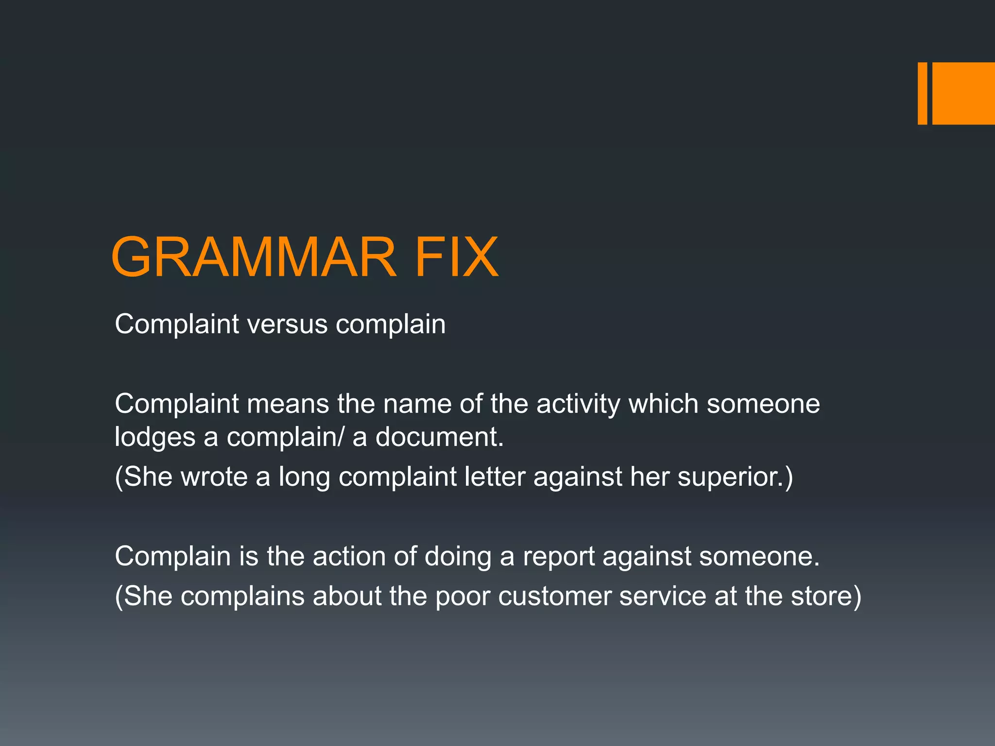 BUSINESS ENGLISH - COMPLAINT E MAILS | PPTX