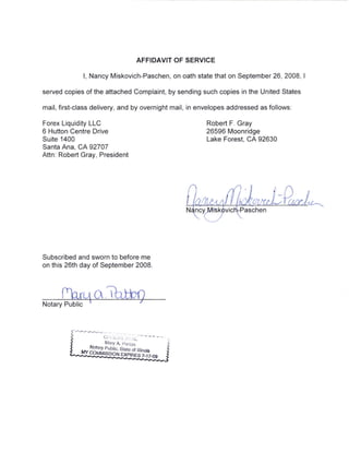 Complaint forex liquidityllc_robertgray_2008_0926 | PDF
