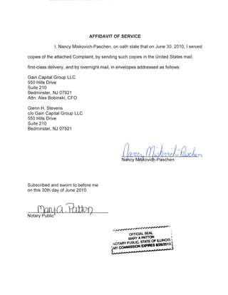 Complaint gain capitalgroupllc_glennstevens_2010_0630 | PDF