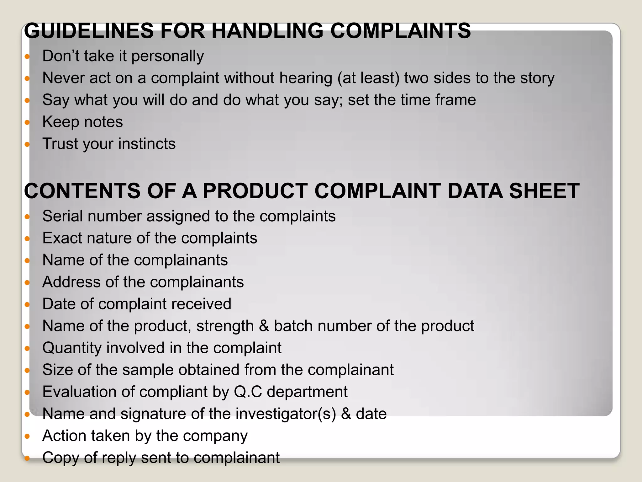 Complaint handling in pharmaceutical companies,product recall,retention ...