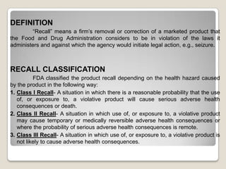 Complaint handling in pharmaceutical companies,product recall,retention ...