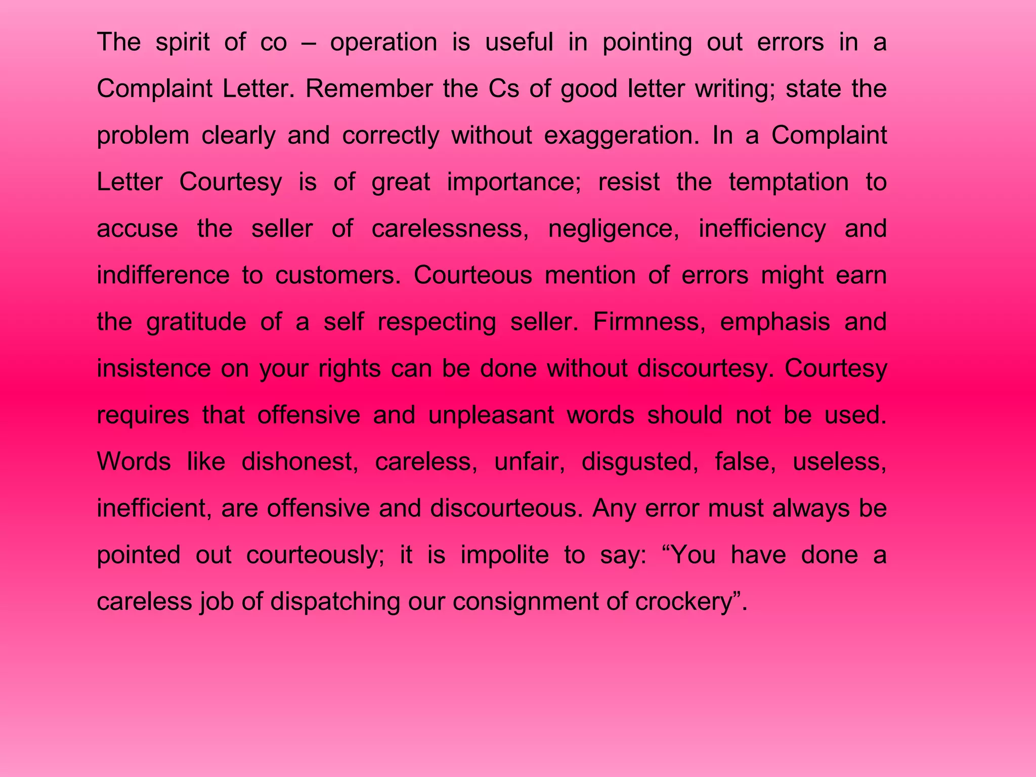 Complaint letter | PPT