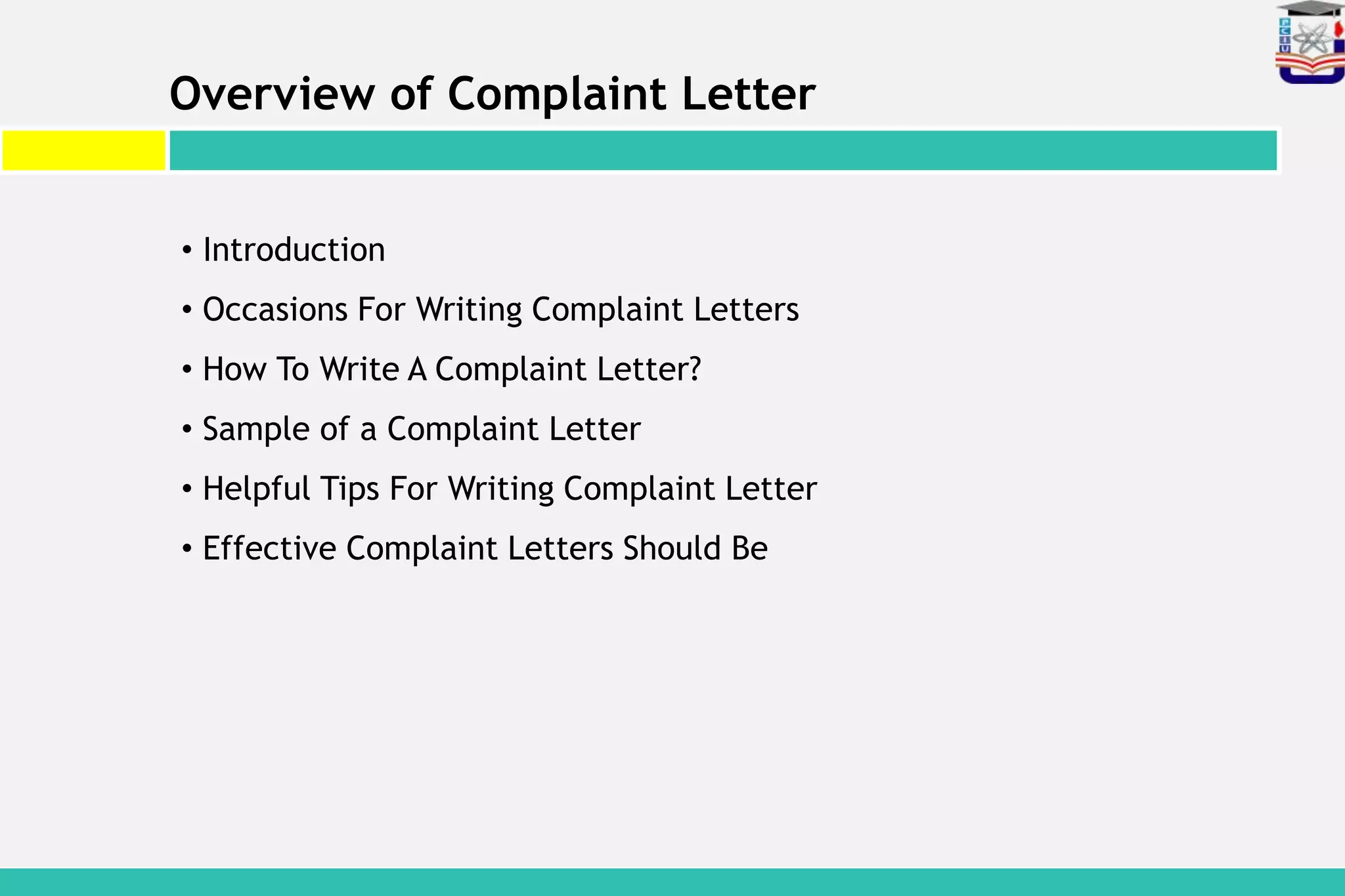 Complaint Letter | PPTX