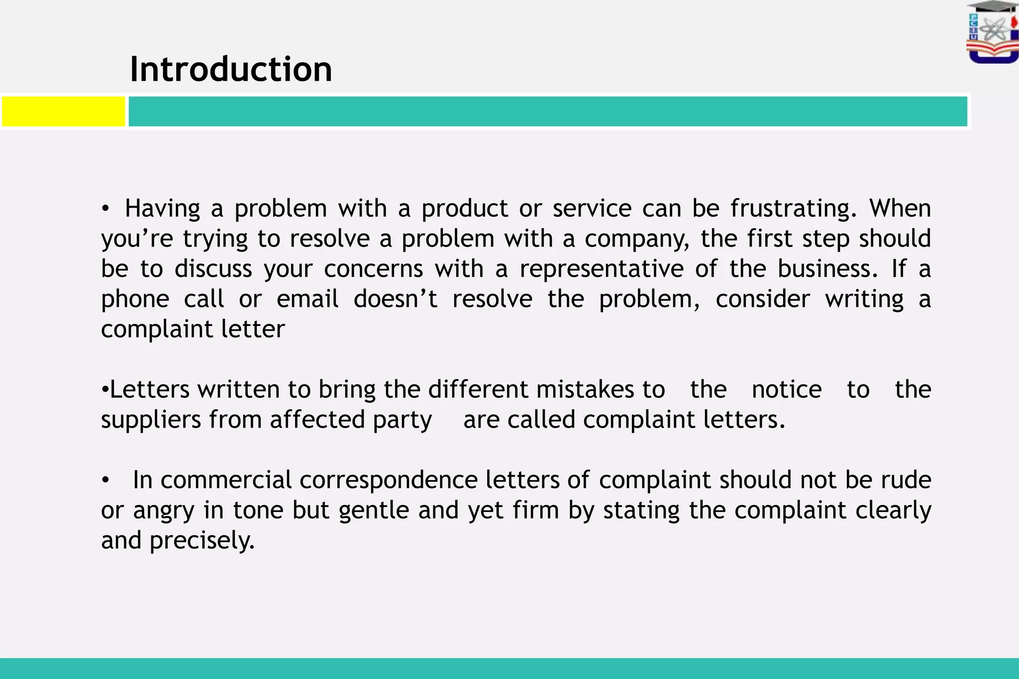 Complaint Letter | PPTX