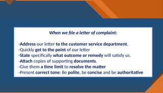 complaint letter copy.dhskaososoisospptx | PPTX