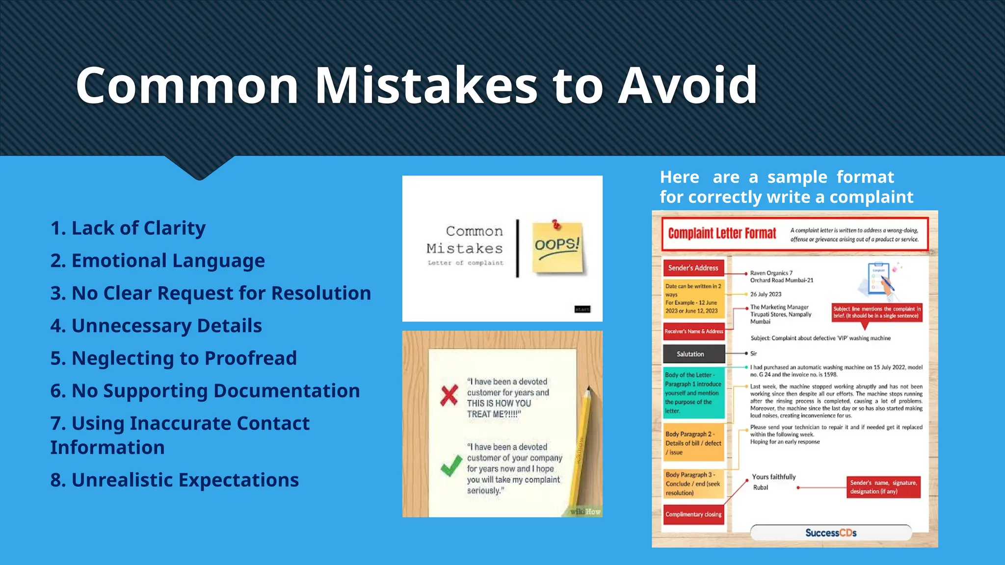 How to write a Complaint Letter Presentation | PPTX