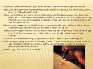 Complaint Letters | PPTX