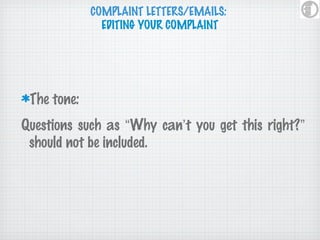 Complaint letters | PPT